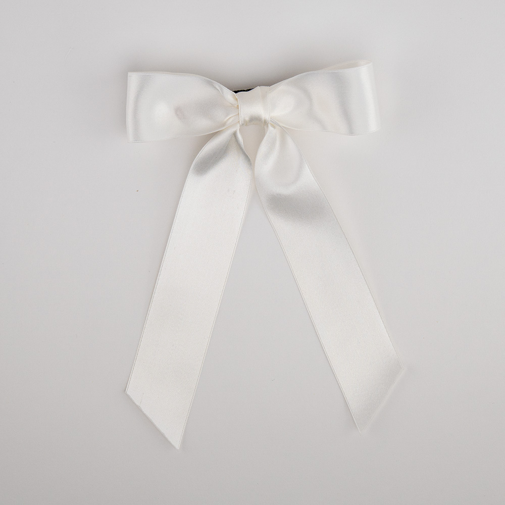 Pure White Silk Ribbon Bow Short Kate Harris Design
