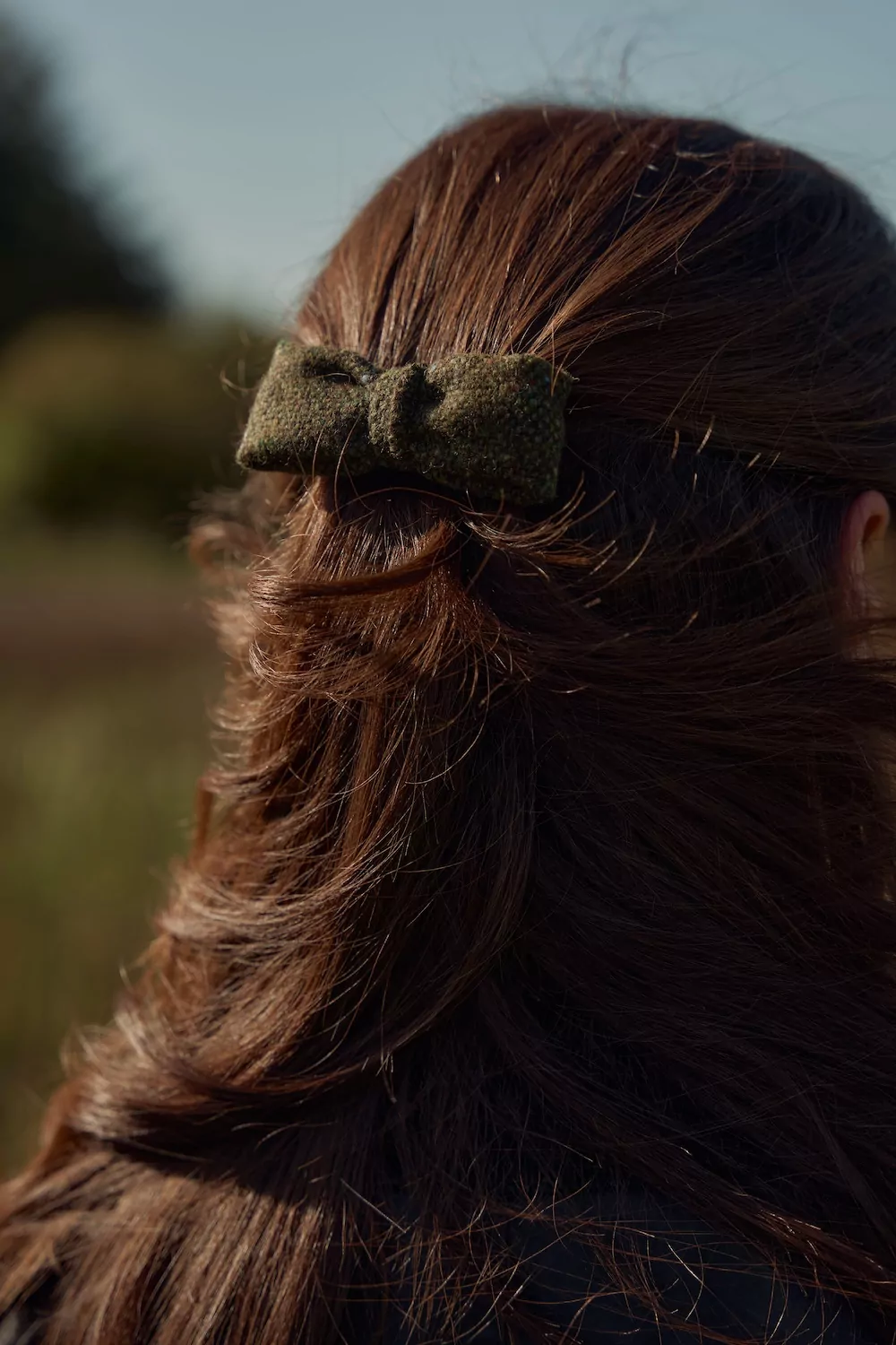 'The Green Fleck' Mini Donegal Tweed Bow - Kate Harris Design